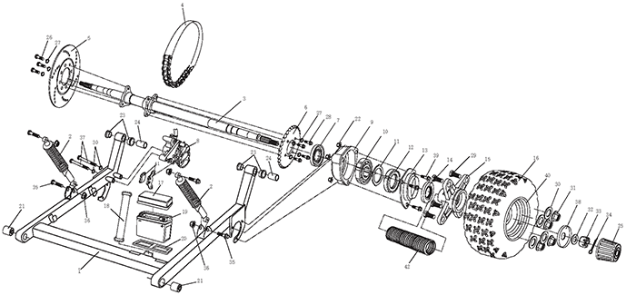 Rear Wheel | Rear Swing Assy (Kasea Adventure Buggy 150)