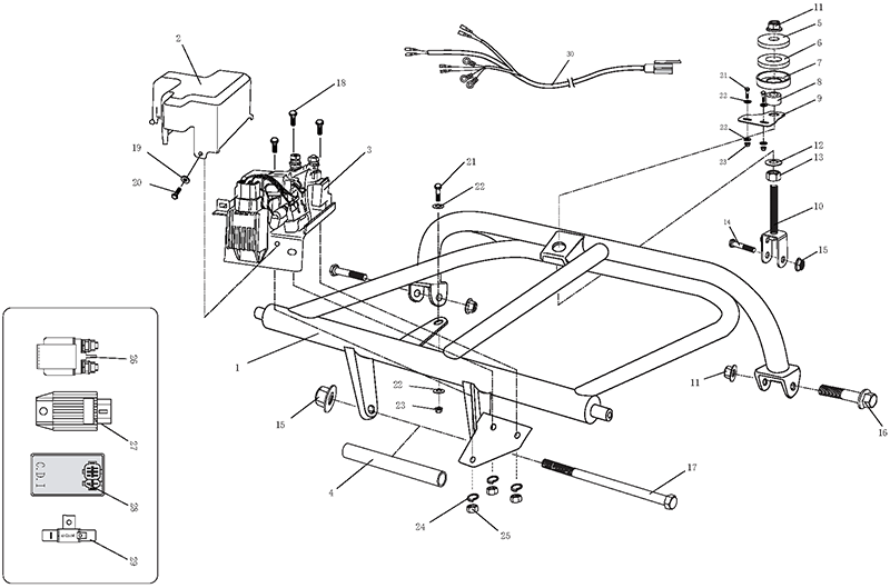 Rear Swing Arm (Top) (Kasea Adventure Buggy 150)